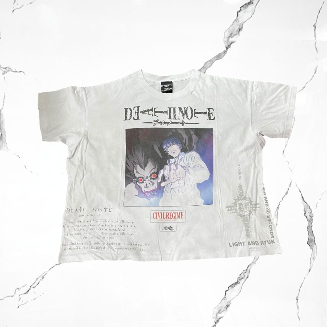 Death Note x Civilregime Shinigami White Red Boxy Fit T-Shirt – Urban ...