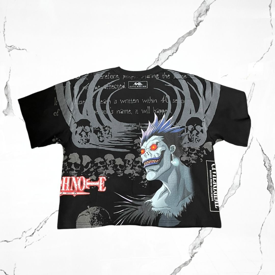 Death Note x Civilregime Shinigami Black Blue Boxy Fit T-Shirt – Urban ...
